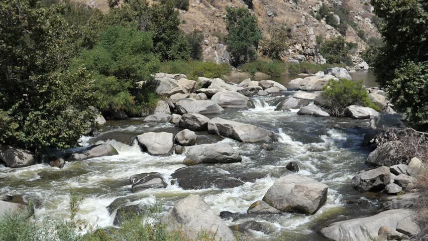 Kern River Flowing in Slow Stock Footage Video (100% Royalty-free ...