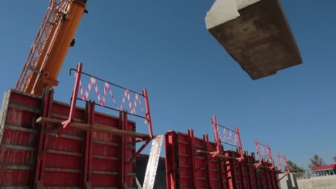 Wall Formwork Panel Hanging On Crane Stock Footage Video (100% Royalty ...