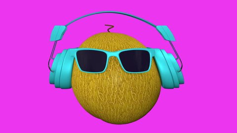 3d Animation Looped Fancy Melon Dancing Stock Footage Video (100% ...
