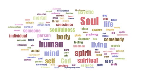 Soul Wordcloud Looping Animated Isolated Stock Footage Video (100% ...