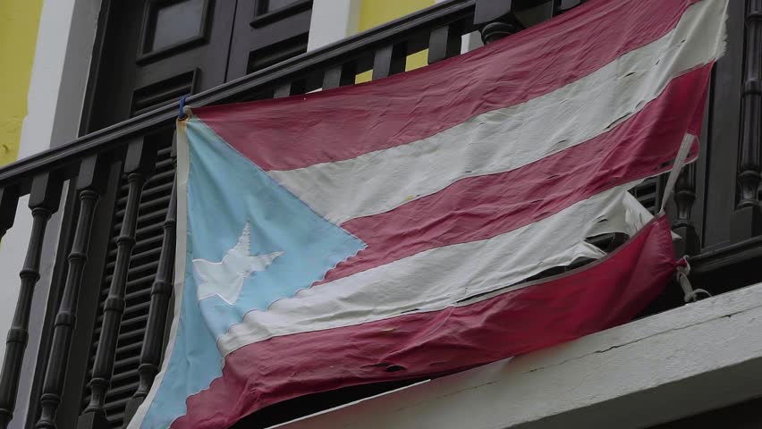 torn puerto rican flag blowing wind Stock Footage Video (100% Royalty ...