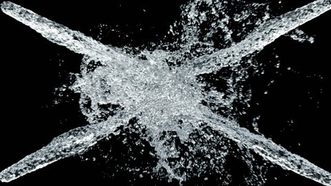 Water Splashing Implosion 4k On Black Stock Footage Video (100% Royalty ...