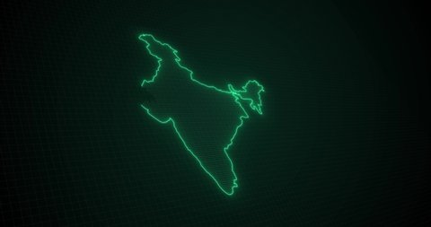 Glowing Bright Neon India Map Stock Footage Video (100% Royalty-free ...