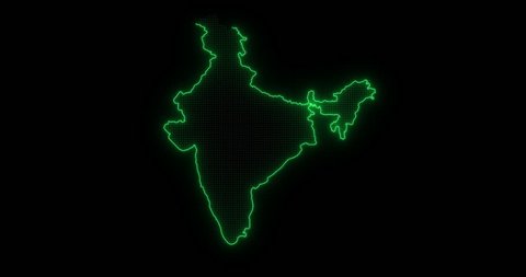 Glowing Bright Neon India Map Stock Footage Video (100% Royalty-free ...