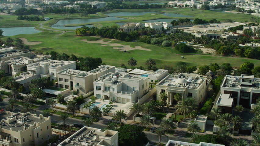 aerial dubai luxury homes emirates hills Stock Footage Video (100% ...