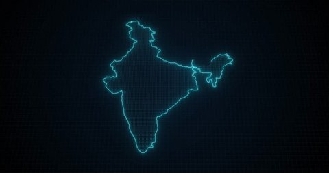 Glowing Bright Neon India Map Stock Footage Video (100% Royalty-free ...