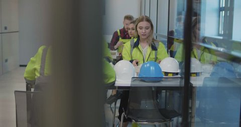 Engineers Talking Eating Lunch When Sitting Stock Footage Video (100% ...