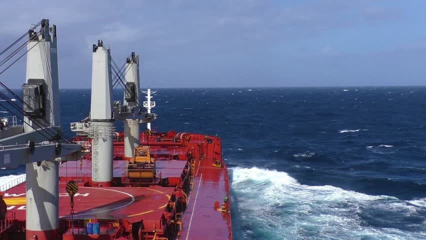 cargo ship stormy sea view navigation Stock Footage Video (100% Royalty ...