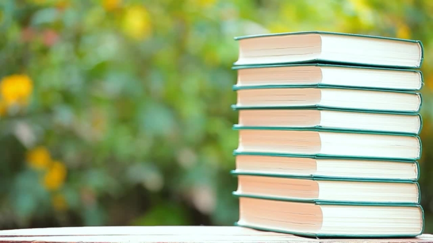 book wooden table tree background Stock Footage Video (100% Royalty ...