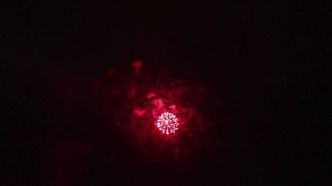 slow motion fireworks show red balls Stock Footage Video (100% Royalty ...