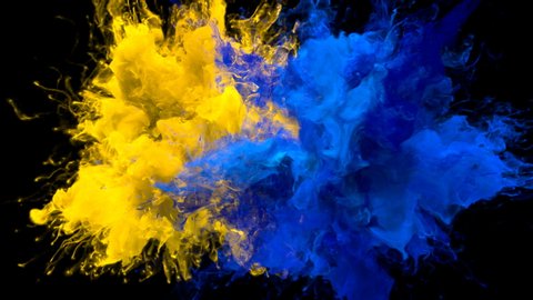 Blue Yellow Color Burst Multiple Colorful: video de stock (totalmente ...