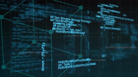 Digital Animation Program Codes Moving Screen Stock Footage Video (100% ...