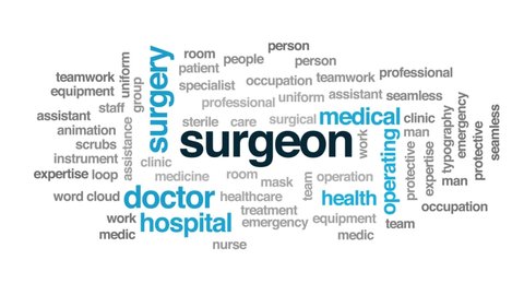 Surgeon Animated Word Cloud Kinetic Typography Stock Footage Video (100 ...