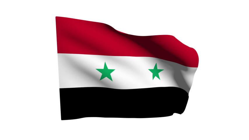 le drapeau syrien flotte lentement arrière-plan : vidéo de stock (100 % ...