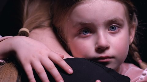 Crying Orphan Girl Hugging Volunteer Searching Stock Footage Video (100 ...