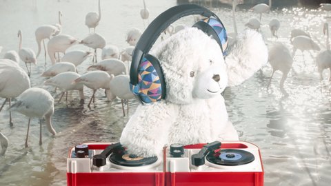 Amazing Funky Teddy Bear Brought Life Stock Footage Video (100% Royalty ...