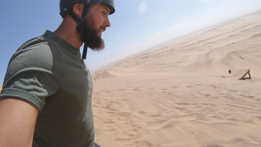 guy on sand board filming himself Stock Footage Video (100% Royalty ...