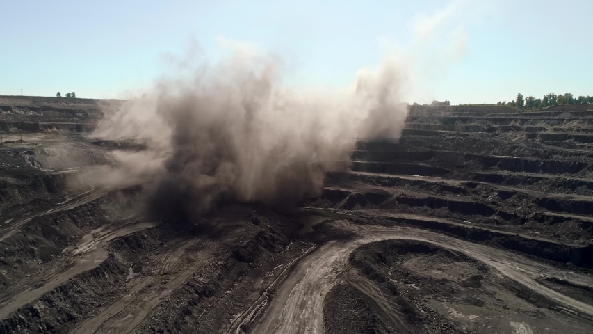 explosion open mine detonation rocks quarry Stock Footage Video (100% ...