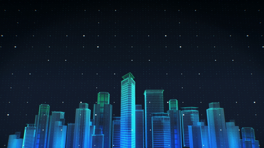 Construction Technology. Building City Skyline Stock Footage Video (100 ...