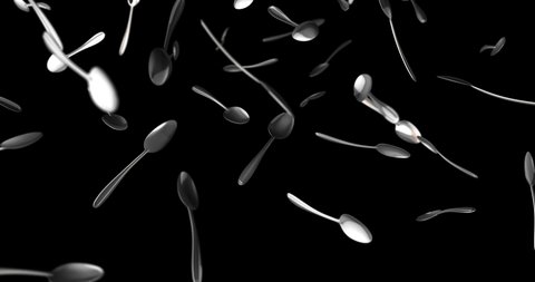 Spoons Falling Slow Motion 3d Stock Footage Video (100% Royalty-free ...