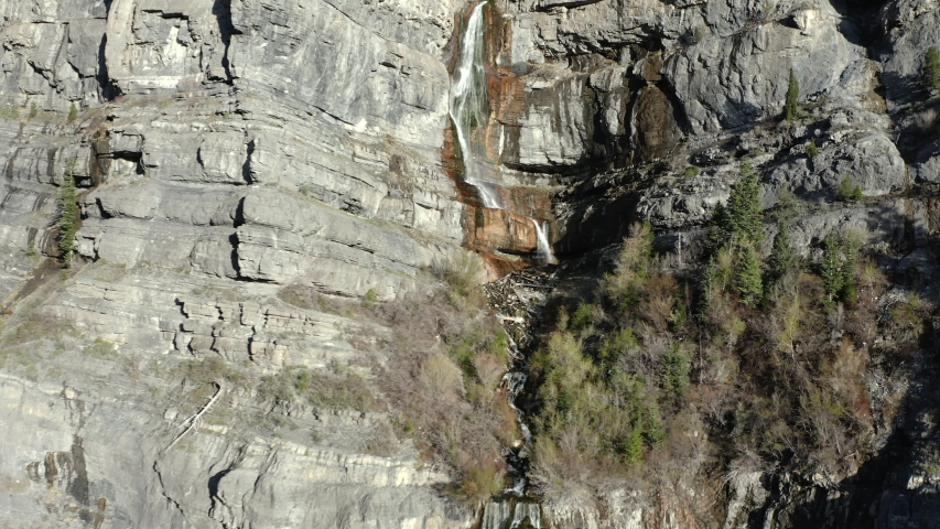 One Person Exploring a Waterfall. Stock Footage Video (100% Royalty ...
