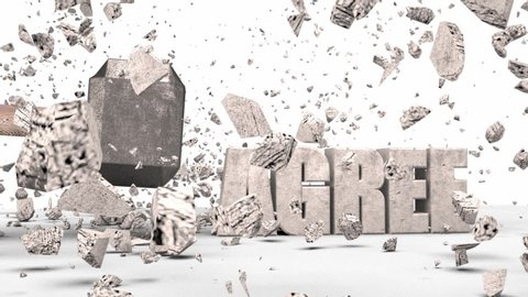 Sledgehammer Smashing Disagree Concrete Word Cracked Stock Footage ...
