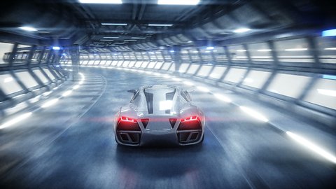 Futuristic Car Fast Driving Sci Fi Stock Footage Video (100% Royalty ...