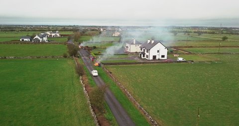 Galway Country Neighborhood Build Bonfires Wave Stock Footage Video ...