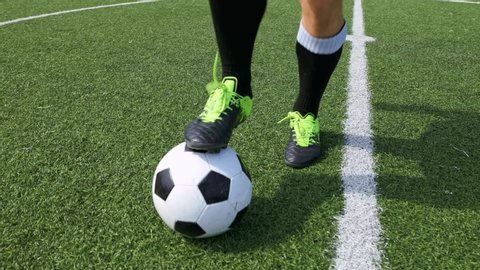 Slow Motion Demonstration Football Tricks Footballer Stock Footage ...