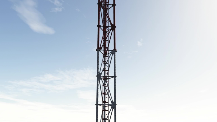 5g telecommunication tower antennas 3d animation Stock Footage Video ...