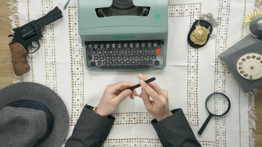 police officer desk 50's 60's 70's Stock Footage Video (100% Royalty ...