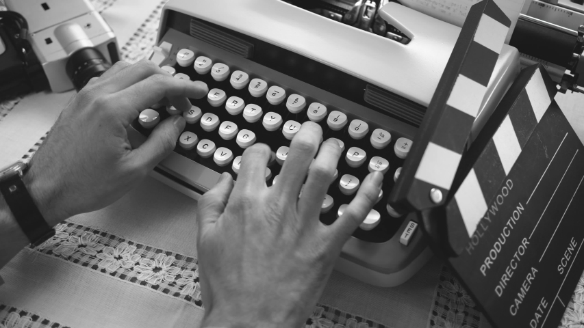 Filmmaker Typing a Letter On Stock Footage Video (100% Royalty-free ...
