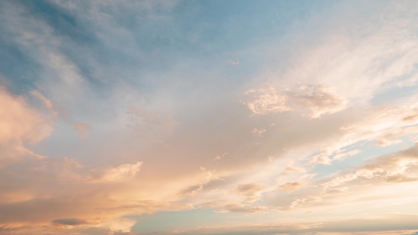 Cirrus Clouds Movement During Sunset. Stock Footage Video (100% Royalty ...