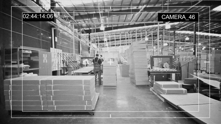 cctv camera surveillance operating inside industrial Stock Footage ...