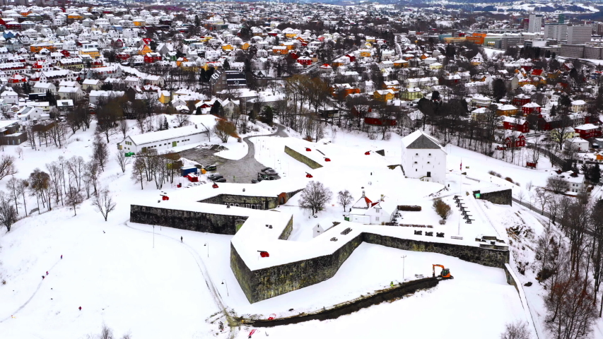 Trondheim city view in the snow, Norway image - Free stock photo ...