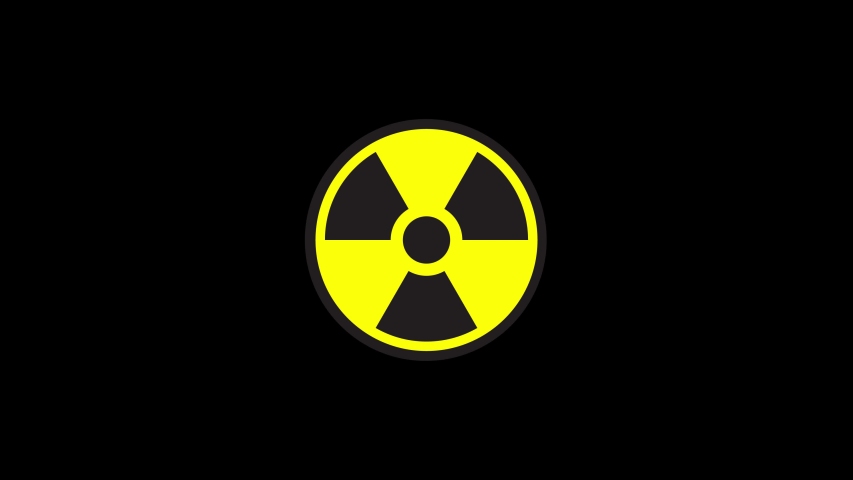 rotating nuclear radioactive radiation symbol logo Stock Footage Video ...