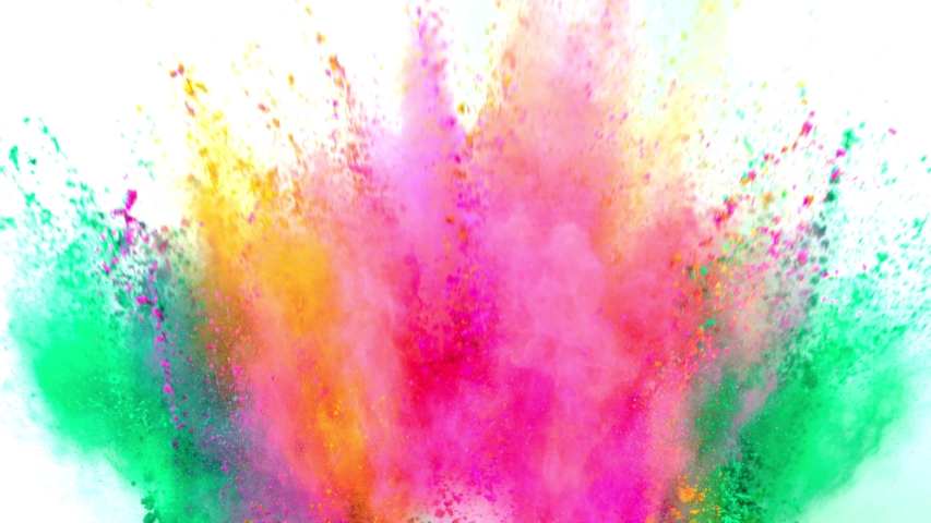 colorful powder exploding on white background Stock Footage Video (100% ...