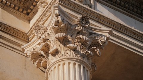 Corinthian Column Detail 4k Greek Corintic Stock Footage Video (100% ...