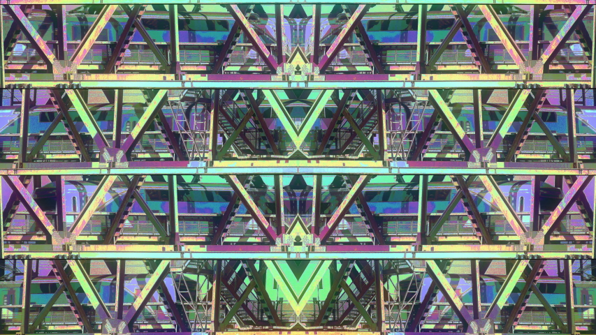 psychedelic trains mirror effect background loop: video de stock ...