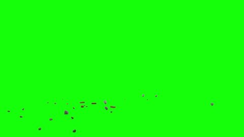 Rocks Bricks Debris Greenscreen Rocks Explode Stock Footage Video (100% ...