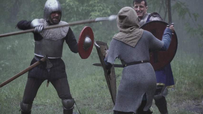 fight on battlefield people armor fighting Stock Footage Video (100% ...