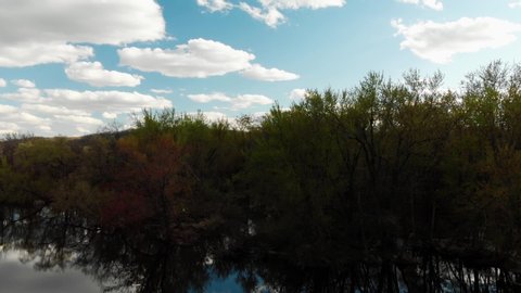 Aerial Reveal Wisconsin River Sandbars Stunning Stock Footage Video ...