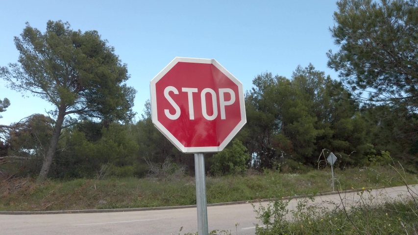 Stop Sign in the Nature, Stock Footage Video (100% Royalty-free ...