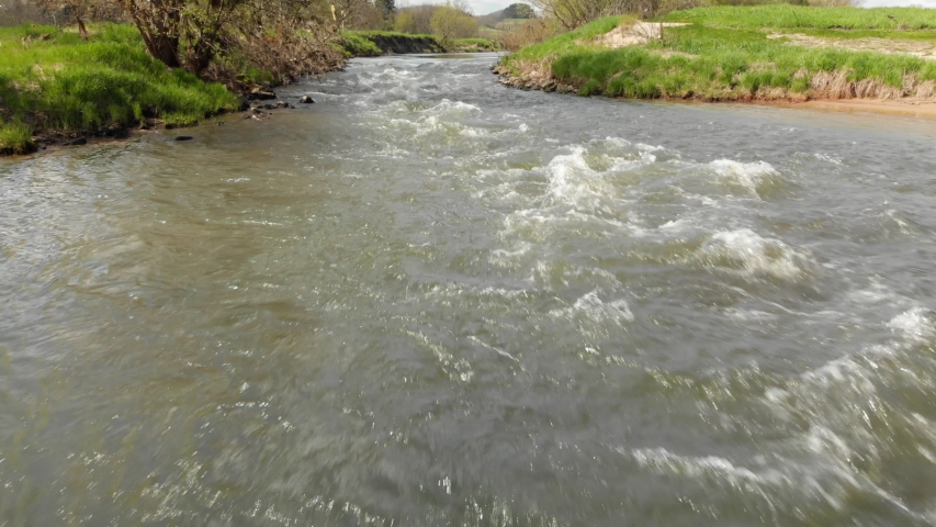 water cloudy river moving slow motion Stock Footage Video (100% Royalty ...