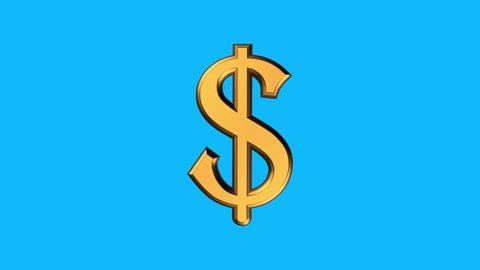 Golden Dollar Currency Sign Spinning Animation Stock Footage Video (100 ...