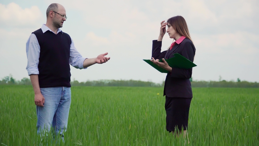 Agronomist and Office Plant Expert Stock Footage Video (100% Royalty ...