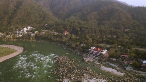 Aerial View On Rishikesh India 4k Stock Footage Video (100% Royalty ...