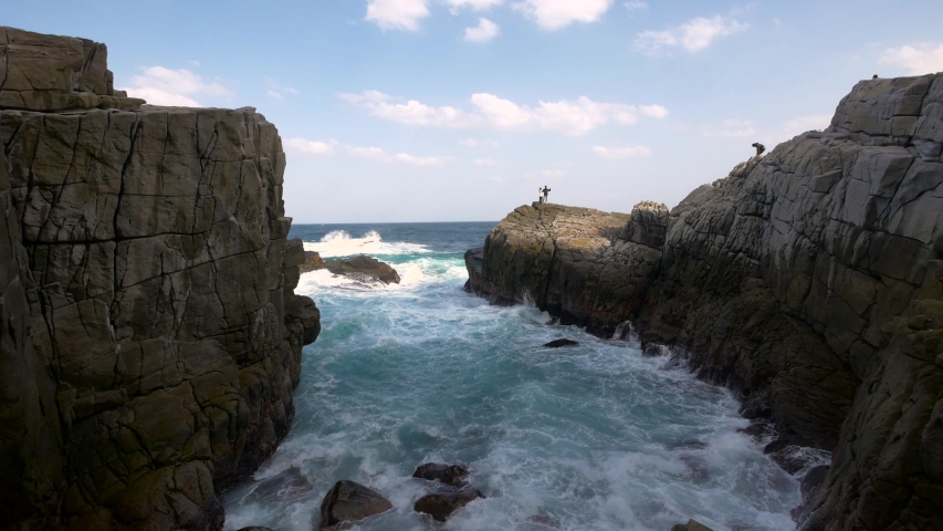 waves crash on rocks bay Stock Footage Video (100% Royalty-free ...