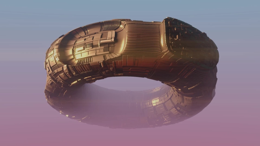 vast alien spaceship revolving endlessly against Stock Footage Video ...