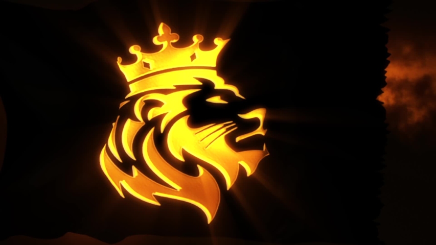 golden lion king flag light rays Stock Footage Video (100% Royalty-free ...